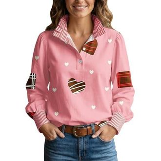 Generic 2026 Chemise Femme Saint-Valentin Manches Longues Sweat Pull Col Rond Couleur Unie Top Sweater Outdoor Oversize Vetement pour Printemps Automne Hiver 