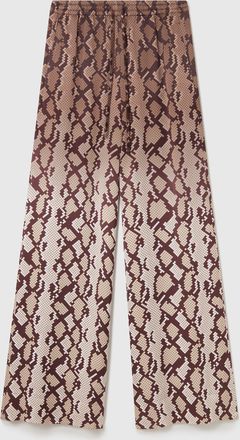 Stella McCartney Snake Print Oversized Drawtstring Trousers, Woman, Brown, Size: 42