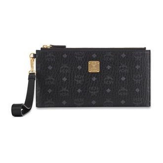 MCM Aren Pouch in Visetos mit Handgelenksband - - Bags - Damen - Schwarzk - ONE SIZE