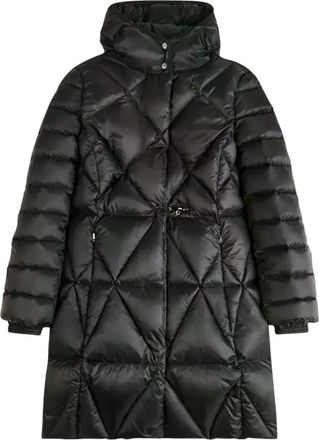 Fay Veste doudoune &agrave; capuche Argyle avec crochet - Femme - Manteaux - Noir - Taille: 40 FR