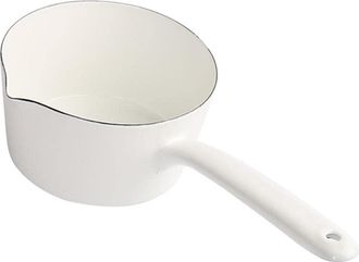 Baoblaze 1.2L Kleine Emaille Stiel/Stieltopf Milchtopf Küche Geschirr für Kaffee, Butter, Milch, Tee, Weiß