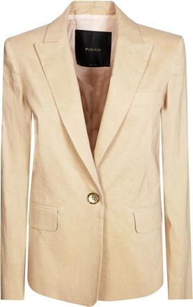 Pinko Pinko, Femme, Vestes, Beige, Taille: 40 FR Freda Giacca Lino Stretch