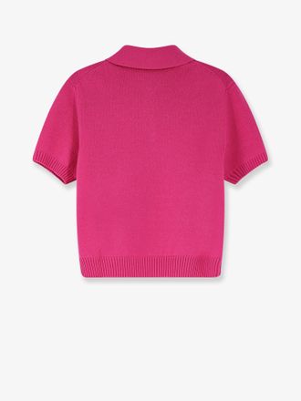 Givenchy Womens Wool And Cashmere Polo Shirt Pink Tops
