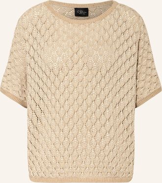 s.Oliver Black Label S.Oliver Black Label Strickshirt Mit Pailletten braun