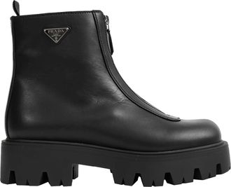 Prada Leather Zipper Booties