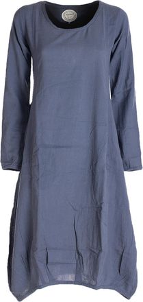 vishes Alternative Bekleidung - Luftiges Damen Sommerkleid Langarm Longshirt-Kleid Shirt-Kleid grau 40-42
