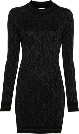 Palm Angels Femme, Robes, Noir, Taille: 40 FR Monogram Knit Mini Dress