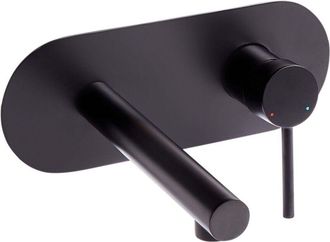 Beliani Beliani - Wandarmatur f&uuml;r Waschbecken schwarz Messing 3 L&ouml;cher Einhebelmischer