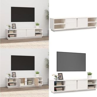 vidaXL Vidaxl - Meuble tv Blanc 156x40x40 cm Bois de pin massif - Meubles Tv - Meuble Tv - Support Tv - Unité Tv - Meuble Blanc - Home & Living