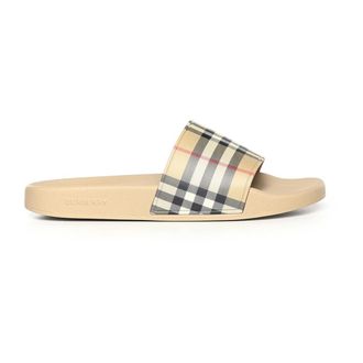 Burberry Homme, Chaussures, Beige, Taille: 42 EU Check Slides