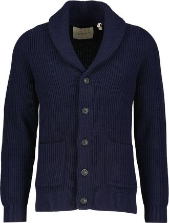 GANT Herren Strickjacke mit Schalkragen aus Woll-Mix