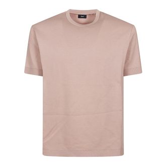Herno Homme, Tops, Rose, Taille: 2XL T-Shirt Ras du Cou
