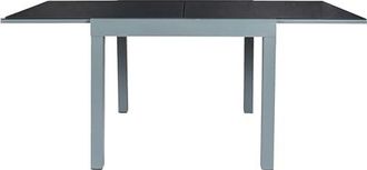 The Home Deco Factory HDO0287, Ausziehbarer Gartentisch Modell Haria, Gartenm&ouml;beltisch, M&ouml;bel, Gartenm&ouml;bel, Tisch f&uuml;r den Au&szlig;enbereich, 80 x 75 x 80 cm, Grau