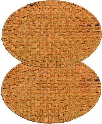 BESPORTBLE 2 St&uuml;ck Handgewebte Platzsets 22cm Rund aus Rei&szlig;festem Material Hitzebest&auml;ndige Tischunterlage f&uuml;r Esstisch und Haushalt