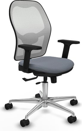 Piqueras y Crespo B&uuml;rostuhl, Grau und Wei&szlig;, 2D-Armlehnen, h&ouml;henverstellbare Lendenwirbelst&uuml;tze, ausgestattet mit Syncro/Traslack und Schaumstoff, Wei&szlig;/Grau