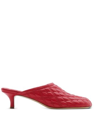 Burberry mules à broderies - Rouge