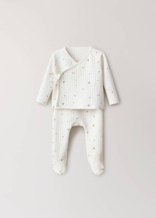 Mango Combinaison pyjama imprim&eacute;e blanc cass&eacute; - Home - 12-18 mois - MANGO HOME
