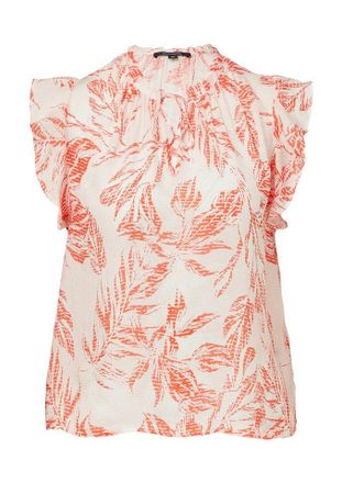Comma Blusentop Bluse Strukturierte Bluse mit Volant&auml;rmeln