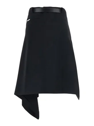 The Attico Womens Skirt With Waist Belt - Black Wool