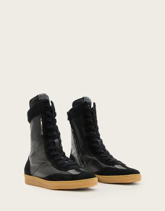 AllSaints Louise - High-Top-Sneaker in Schwarz