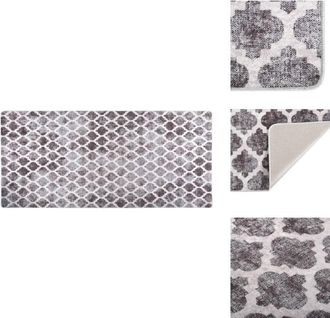 vidaXL Teppich Waschbar 80x300 cm Mehrfarbig Rutschfest - Samt Teppich - Wohnzimmer Teppich - Flur Teppich - Treppenläufer - Multifarben Teppich