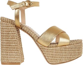 Gianvito Rossi Femme, Chaussures, Brun, Taille: 36 1/2 EU Bebe Nappa Silk Washed Marbell