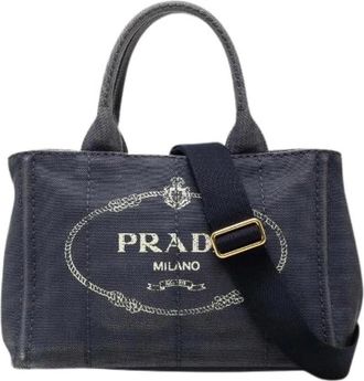Prada Pre-owned Canapa Mini Canvas 2way Bag - Femme - Pre-owned - Bleu - Taille: ONE Size