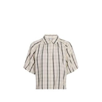 Object Chemise manches courtes &agrave; carreaux en coton m&eacute;lang&eacute;