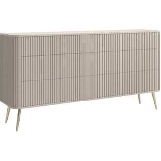 Selsey Selsey Ovarlo - Kommode mit 6 Schubladen, Greige mit Metallbeinen, 168 cm