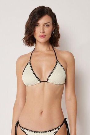 Calzedonia Triangel-bikinioberteil Bicolor Embroidery Wei&szlig;