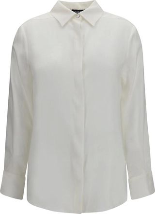 adidas by Stella McCartney Chemise en soie avec fronces au dos - Femme - Sport - Blanc - Taille: 40 FR