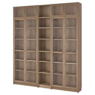 IKEA BILLY / OXBERG Regalkombi m Vitrinent&uuml;ren/Aufsatz