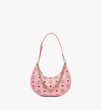 MCM Aren sichelf&ouml;rmige Hobo in Visetos SOFT PINK VISETOS