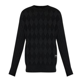 Balmain Pullover mit Logo-Patch - - Knitwear - Herren - Schwarzk - XL