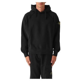 Stone Island Homme, Sweatshirts et sweats &agrave; capuche, Noir, Taille: XL 6100023 Molleton de Coton Bross&eacute;