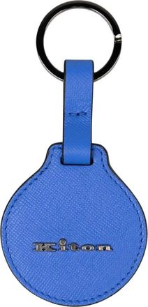 Kiton Homme, Accessoires, Bleu, Taille: ONE Size Porte-cl&eacute;s en cuir de veau