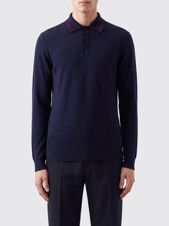 Balenciaga Lang&auml;rmeliges Poloshirt aus reiner Wolle mit Kontrastbesatz