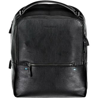 Piquadro Schwarzer Leder-Unisex-Rucksack mit Trolley-System - - Bags - Herren - Schwarzk - ONE SIZE