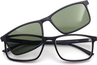 De Tomaso Unisex 527 Lesebrille, Schwarz-grüne Gläser, M
