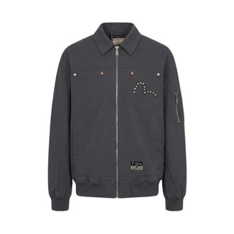 Evisu Homme, Vestes, Gris, Taille: L HT Hybrid 2 in 1 Bomber Jacket