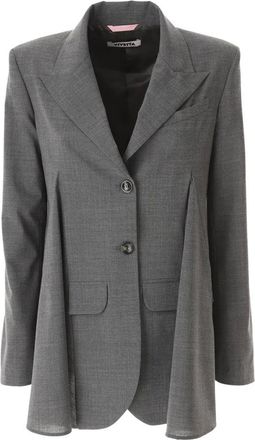 Vivetta Vivetta, Femme, Vestes, Gris, Taille: 38 FR Blazer en laine l&eacute;g&egrave;re avec d&eacute;coupes