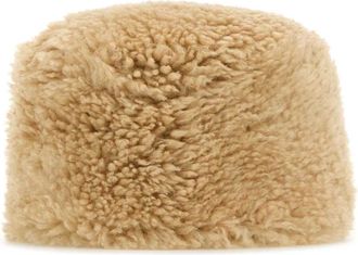 Toteme Femme, Accessoires, Beige, Taille: ONE Size Chapeau Pillbox en Shearling