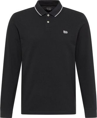 Lee Herren LS Pique Polo Shirt, Black Black, XL