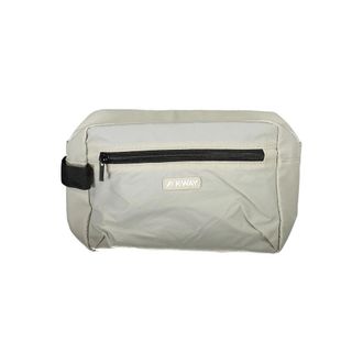 K-Way Graue Beauty Case mit Lederdetails - - Bags - Herren - Grau - ONE SIZE