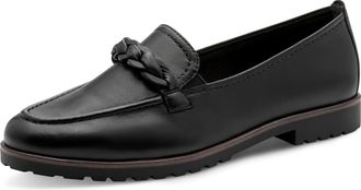 Tamaris Damen Slipper, Frauen Slipper, Mokassins,TOUCHit-Fußbett,Slip-ons,Freizeitschuhe,modisch,wortmann,sportlich,Rose,Black Leather,36 EU