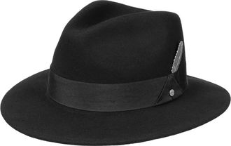 Stetson Vencaster Traveller Wollhut Einfarbiger Wasserabweisender Outdoorhut Unisex Fr&uuml;hling bis Winter schwarz XL (60-61 cm)