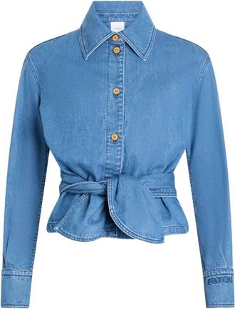 Patou Femme, Blouses et Chemises, Bleu, Taille: 38 FR Chemise &agrave; Manches Longues