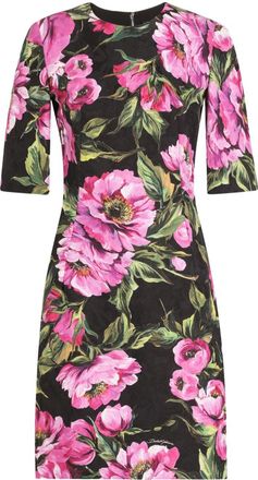 Dolce & Gabbana robe courte à fleurs - Noir