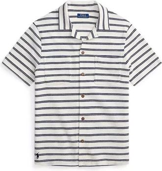 Polo Ralph Lauren Homme, Chemises, Multicolore, Taille: S Chemise Camp &agrave; Rayures en Pointelle et Bordure C&ocirc;tes