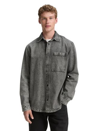 Tom Tailor Herren 1047991 Hemd, 10219-Used Mid Stone Grey Denim, XL